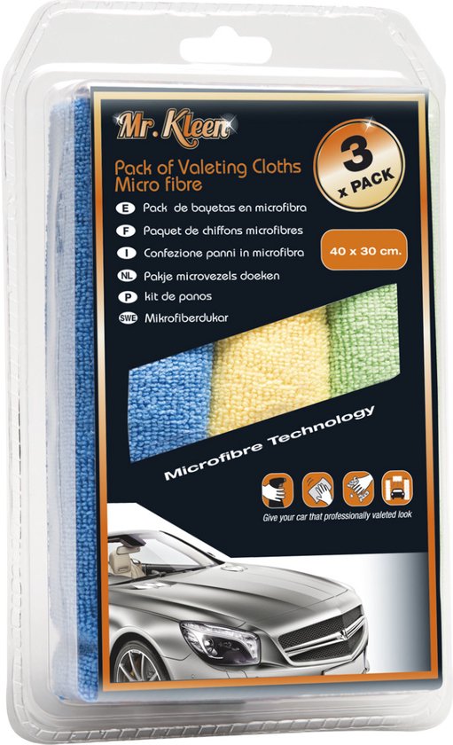 Tesla Mr. Kleen Poetsdoek 3 stuks Microvezel Premium Kwaliteit ...