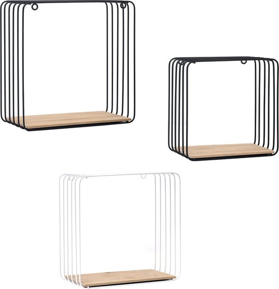 Wandschap - Wandrek zwart - Galeara design wandplank Cavoo set van 3 ...