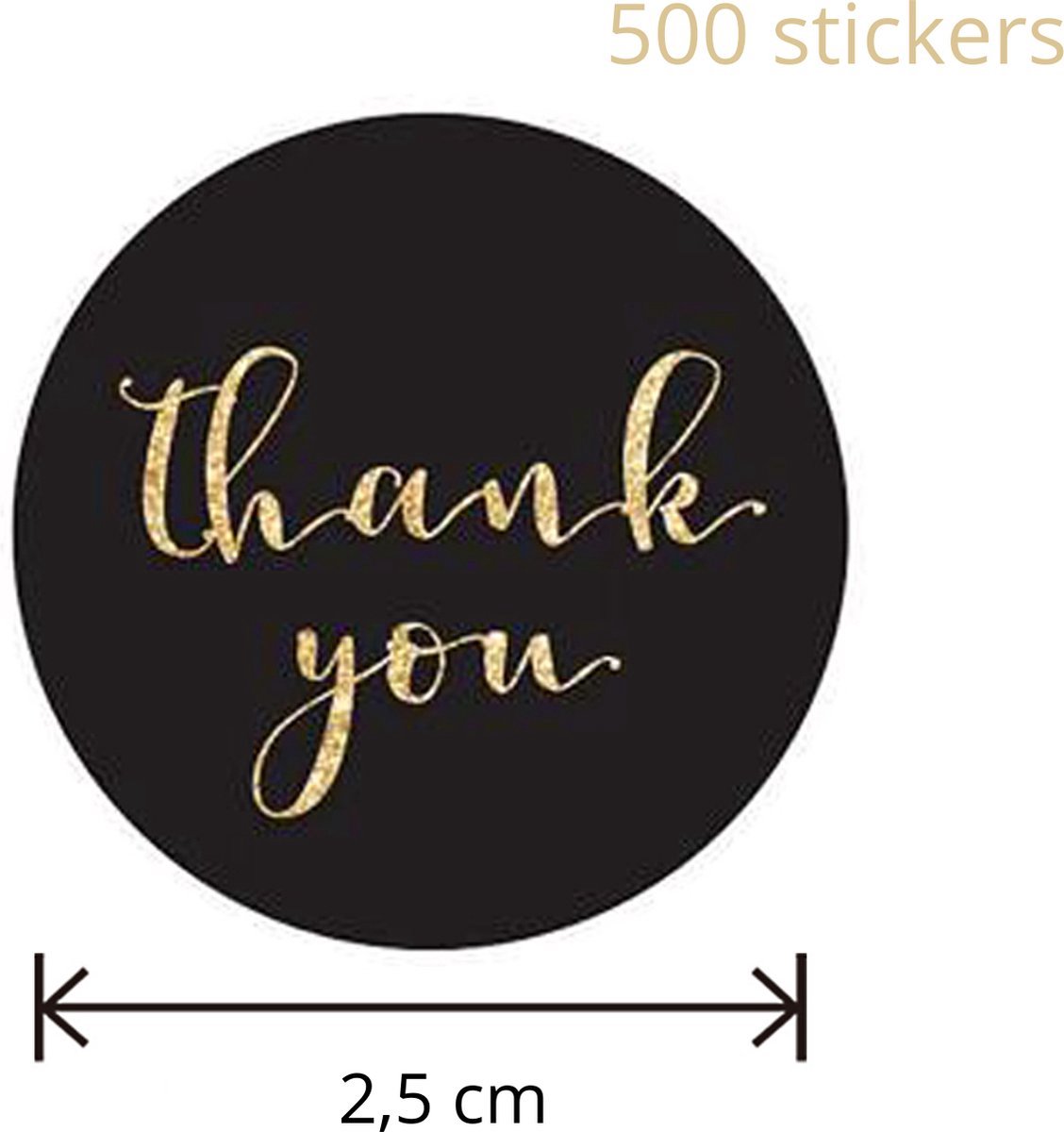 Thank you stickers - 500 stickers - 25 mm - Bedankt stickers - Thank you stickers op... | bol.com