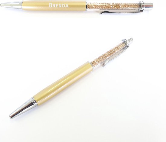 Pen Met Diamantjes En Naam Gravering - Brenda | bol