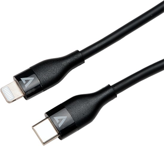 USB-C to Lightning Cable V7 V7USBCLGT-1M Black | bol
