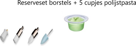 Tanden polijster reserve set + 5 cupjes polijstpasta - Nr.1 ...