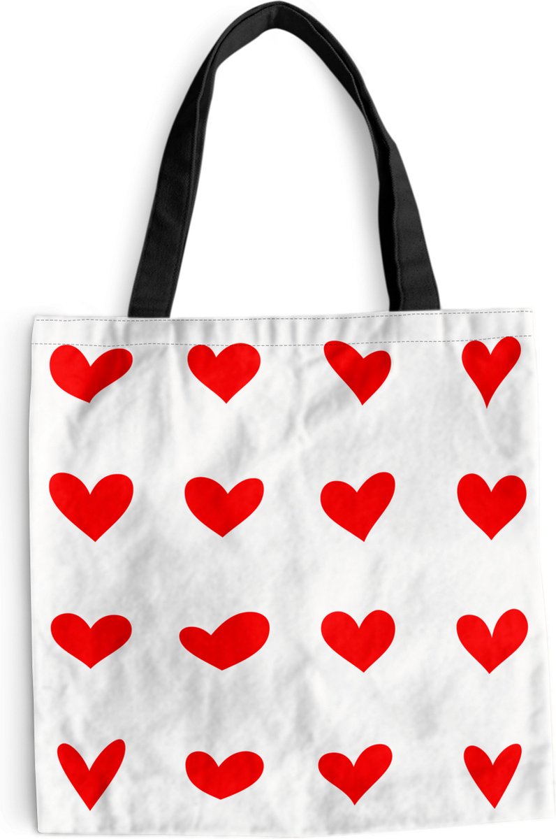 Schoudertas - Strandtas - Shopper Een illustratie met hartjes in ...