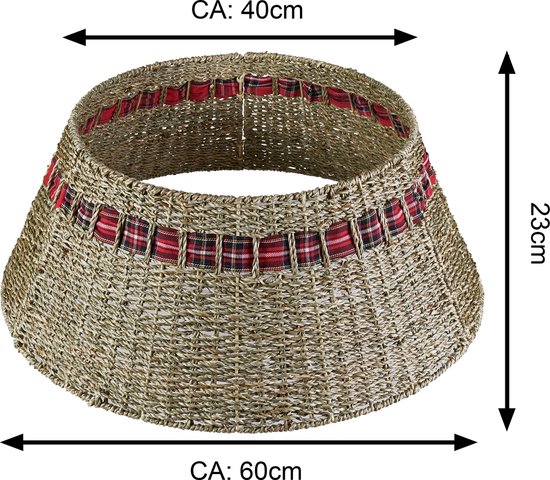 Meisterhome Model 1 Kerstboomring Kerstboomrok - H23 x Ø60 cm - Zeegras ...
