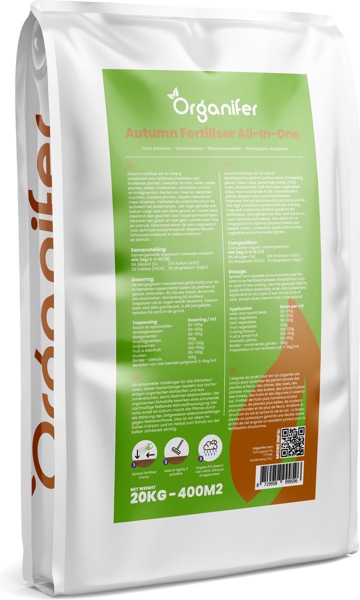 Najaarsmest All-In-One (20Kg – Voor 400m2) Rijk aan kalium - Gazon ...