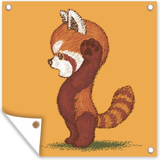 Affiche de Jardin dessin d'un panda roux - 200x200 cm - Toile jardin ...