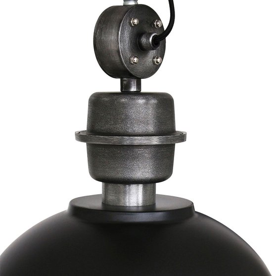 Industriële lamp met balk Bikkel | 3 lichts | zwart | metaal ...