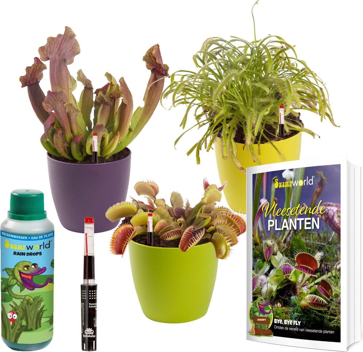 Swampworld Vleesetende Planten Set + Boek, Watermeters & Gekleurde ...