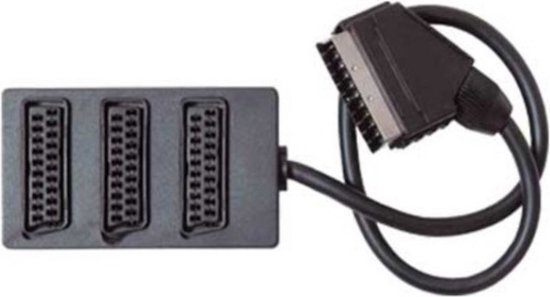 Scart verdeelbox met 3 aansluitingen / zwart - 0,40 meter | bol