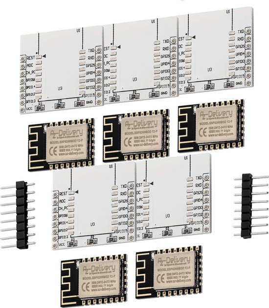 AZDelivery 5 x ESP8266 ESP-12F Verbeterde Versie naar ESP-12E WLAN WIFI Module... | bol