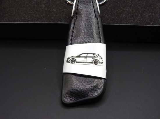 Sleutelhanger zwart leer - geschikt voor : Audi A3 & RS3 - silhouette ...