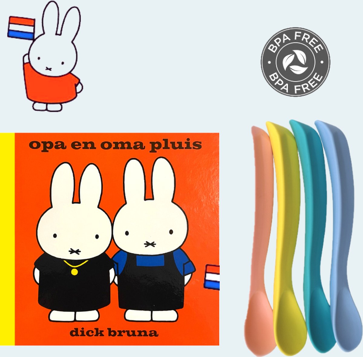 Nijntje Babypakket met green-goose Silicone Lepeltjes Gebogen | Oma en ...