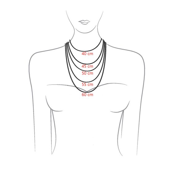 Vriendschapshartje gourmet ketting zilver - 925 zilver - 50 cm lang 2 ...