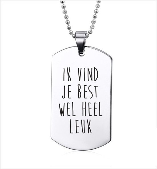 Ketting RVS - Ik Vind je Best Wel Heel Leuk | bol