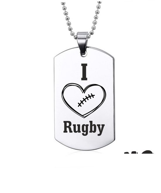 Ketting RVS - I Love Rugby | bol.com