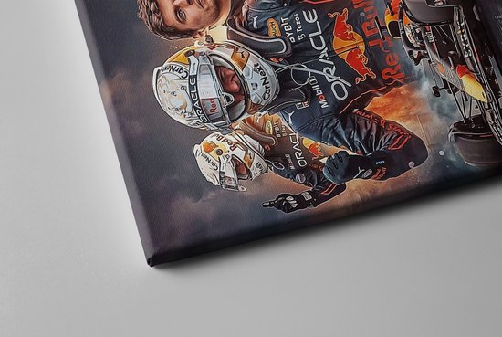 Luxe Max Verstappen Red Bull Canvas Schilderij - Inclusief ...