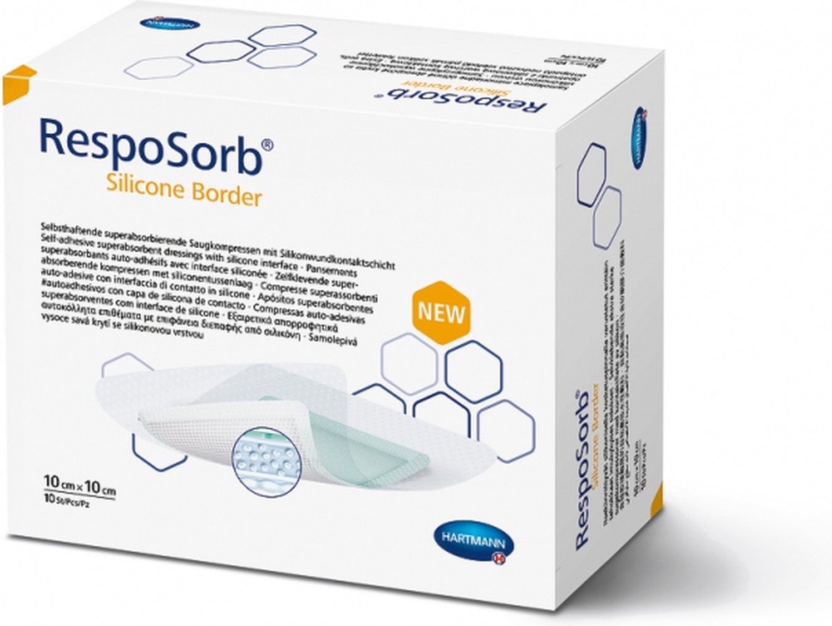 Resposorb - Silicone border kompres - 10 x 10cm - steriel - super ...