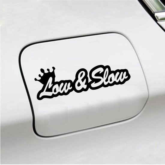 Bumpersticker - Low & Slow - 4,8 X 14,8 - Zwart | bol