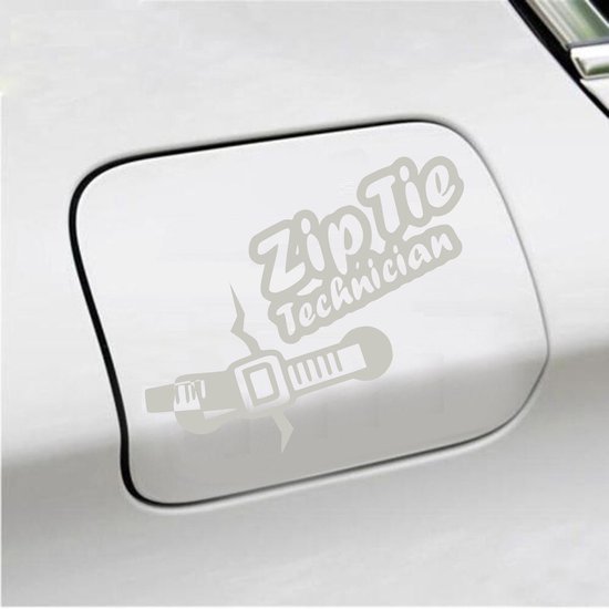 Bumpersticker - Zip Tie Technician - 11,2 X 14,8 - Zilver | bol