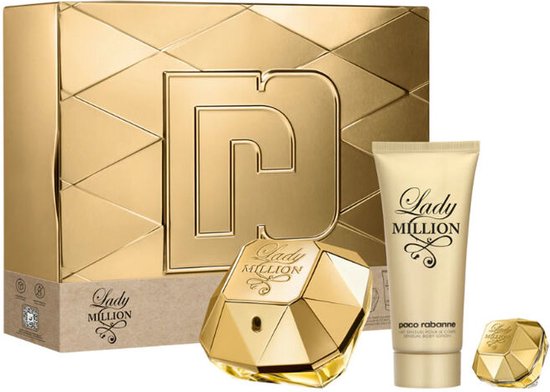 Paco Rabanne Lady Million Eau De Parfum Spray 80ml Set 3 Pieces + Body ...