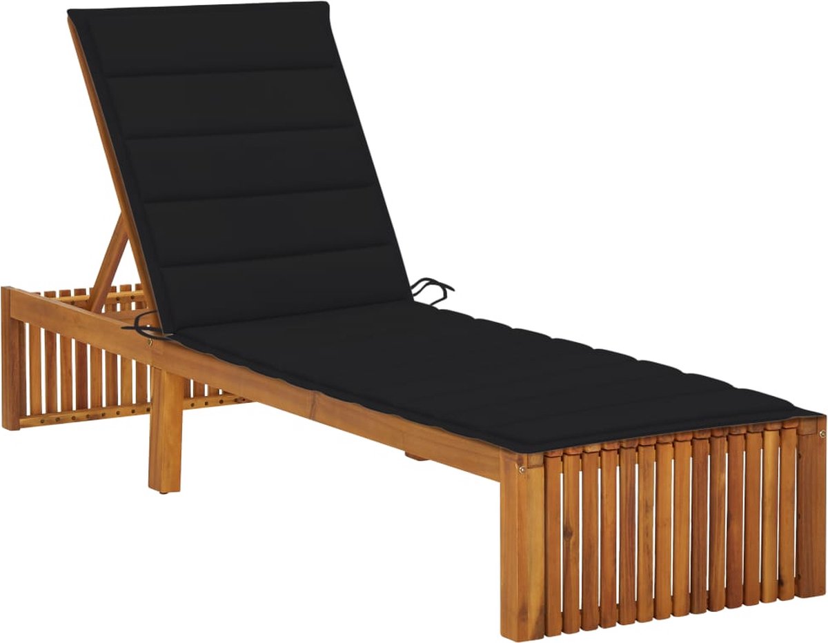 Decoways - Ligbed met kussen massief acaciahout | bol.com