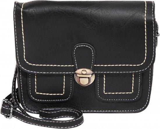 Shaghafi klein handtasje 20 x 17 cm. imitatieleer , zwart | bol.com