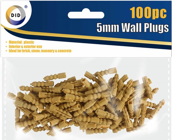 100x Pluggen/muurpluggen 5 mm - Muur pluggenset - Klussen | bol