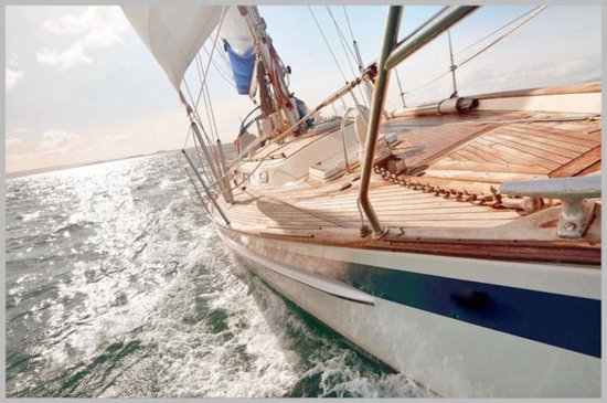 Glasschilderij 120x80cm - zeilboot - op zee - Ter Halle | bol.com