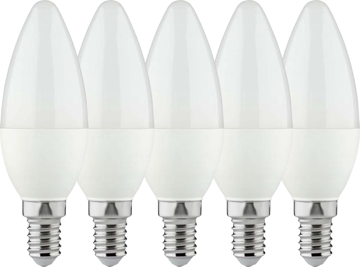 LED Kaarslampen E14 - Mat - Kaars B35 - Warm wit licht - 4W vervangt 40W - 5 lampen | bol.com