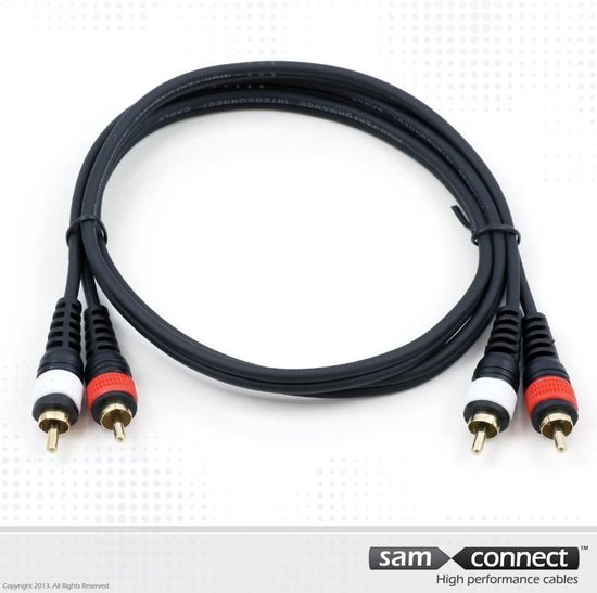 2x RCA naar 2x RCA Pro Series kabel, 10m, m/m | Signaalkabel | sam ...
