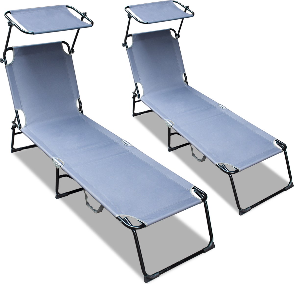 2 Stuks Opvouwbaar Ligbed | Ligstoel | Relaxstoel | Weersbestendig ...