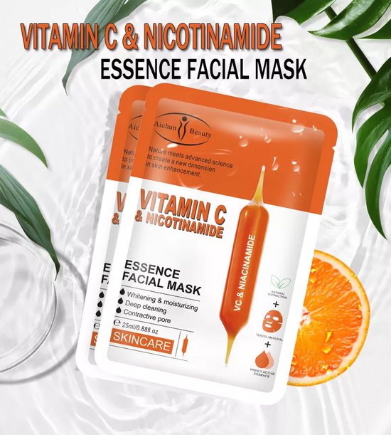 Aichun Beauty VITAMIN C and NICOTINAMIDE ESSENCE FACIAL MASK | bol.com