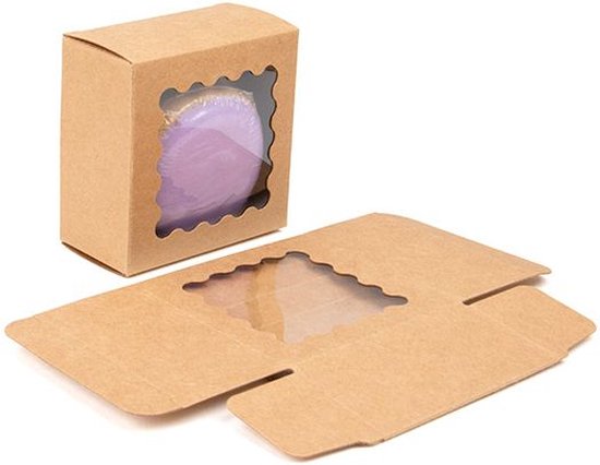 Kraft Doosje Met Kartelrand Venster 7x3.7x7 cm (25 Stuks) | bol