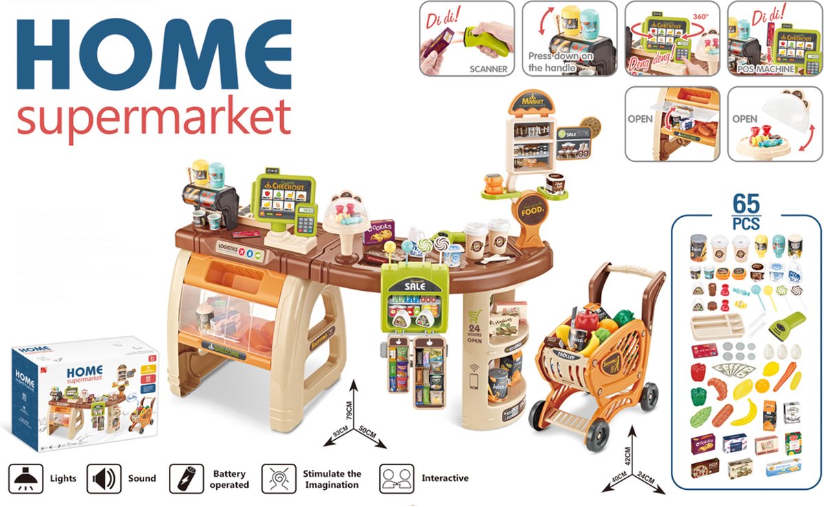 Supermarkt Speelwinkel XXL | Megastore compleet met winkelkarretje en ...