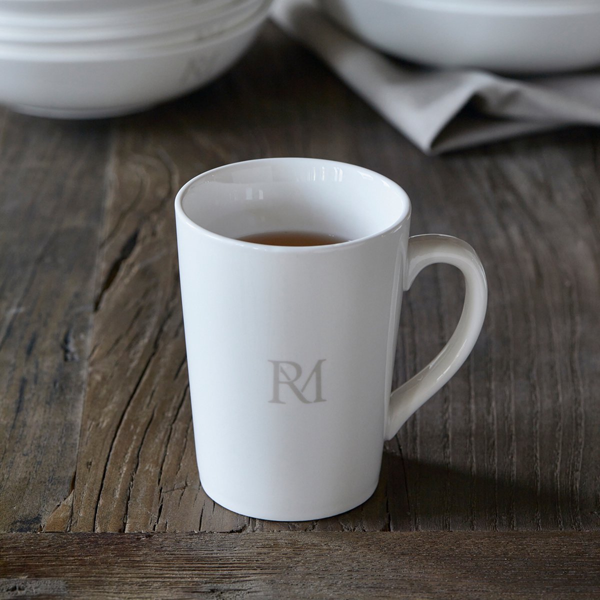 Riviera Maison Theemok Groot - RM Monogram Tea Mug - Wit | bol