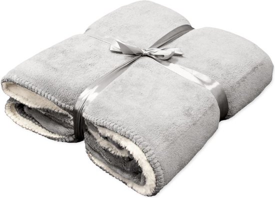 Unique Living Coby - Fleece plaid - 130x160 cm - Pebble | bol.com