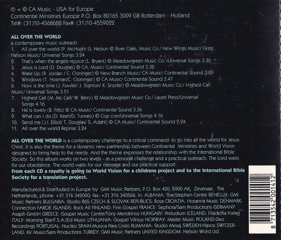 All Over The World, Continental Singers | CD (album) | Muziek | bol.com