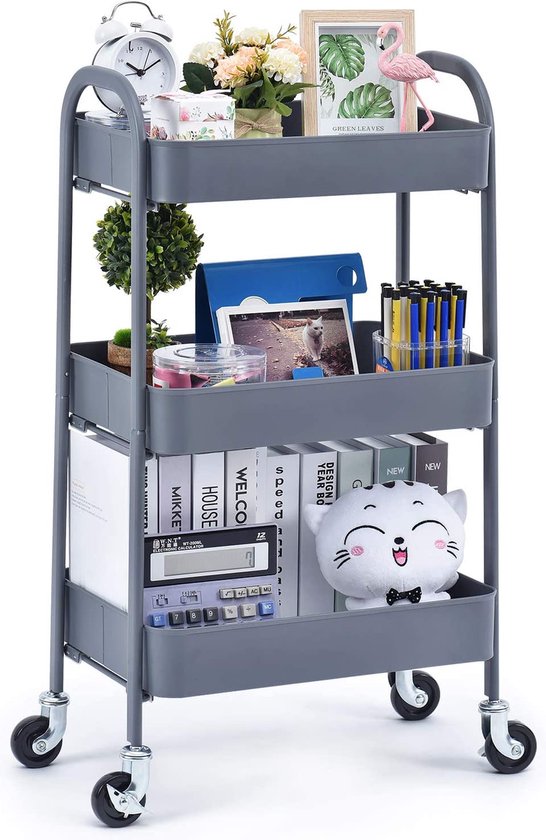 Premium Keukentrolley – keuken planken - Opberg Trolley op wielen – met ...