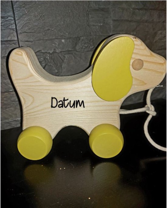 Houten trek hondje bedrukt | bol.com