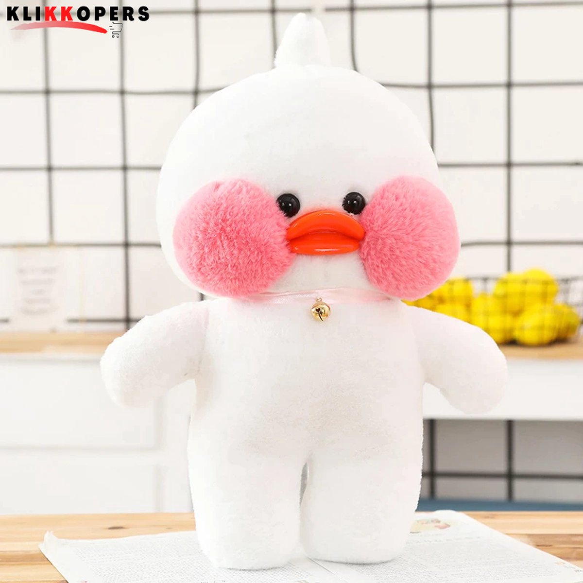 Klikkopers® Paper Duck - Cute Eend - Lalafanfan Duck Knuffel - Schattig ...