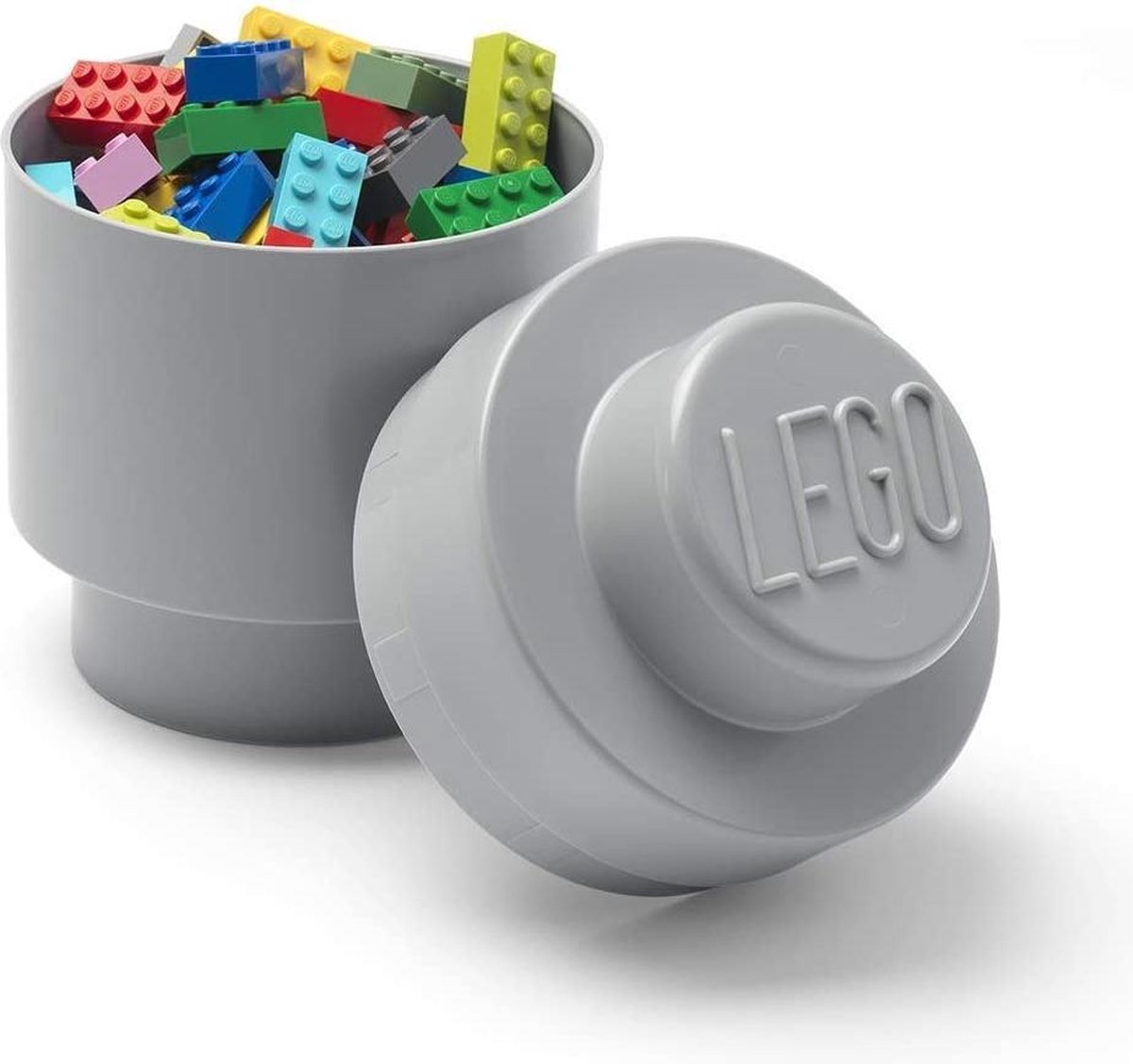 Ronde LEGO-Opbergdoos, 1 liter, Grijs - Polypropyleen - LEGO | bol.com