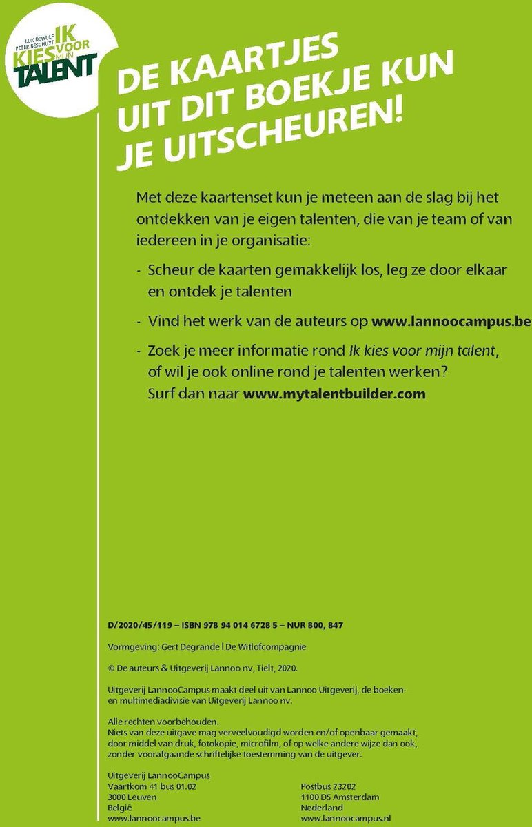 Ik kies voor mijn talent - kaartenset (ebook), Luk Dewulf ...