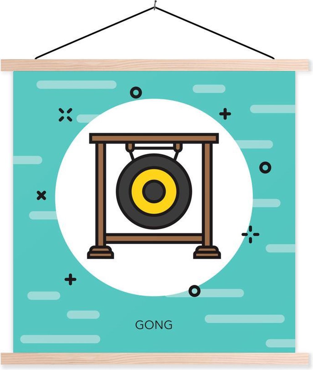 illustration d'un gong sur fond bleu clair affiche scolaire lattes ...