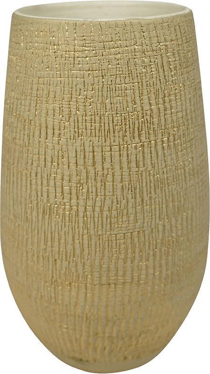 Hoge pot Ryan Shiny Sand 18 cm ronde zandkleurige bloempot voor binnen ...