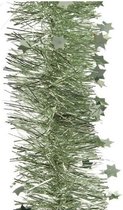 1x Kerstslingers glitter sterren salie groen 10 cm breed x 270 cm ...