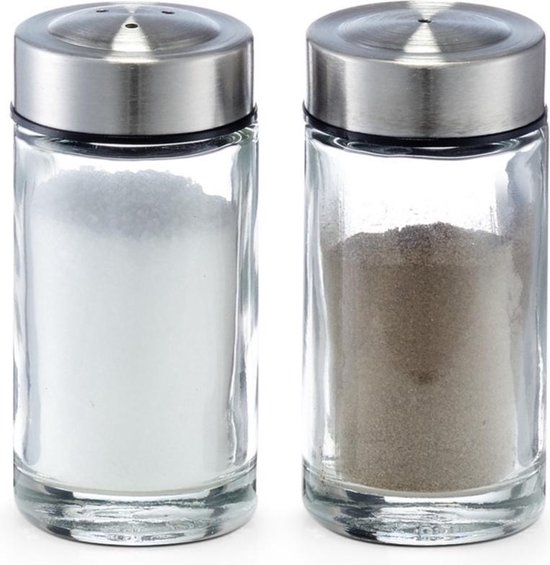 2x Peper en zout stel/set vaatjes/strooiers 8 cm - Zeller - Keukenaccessoires - Peper... | bol.com