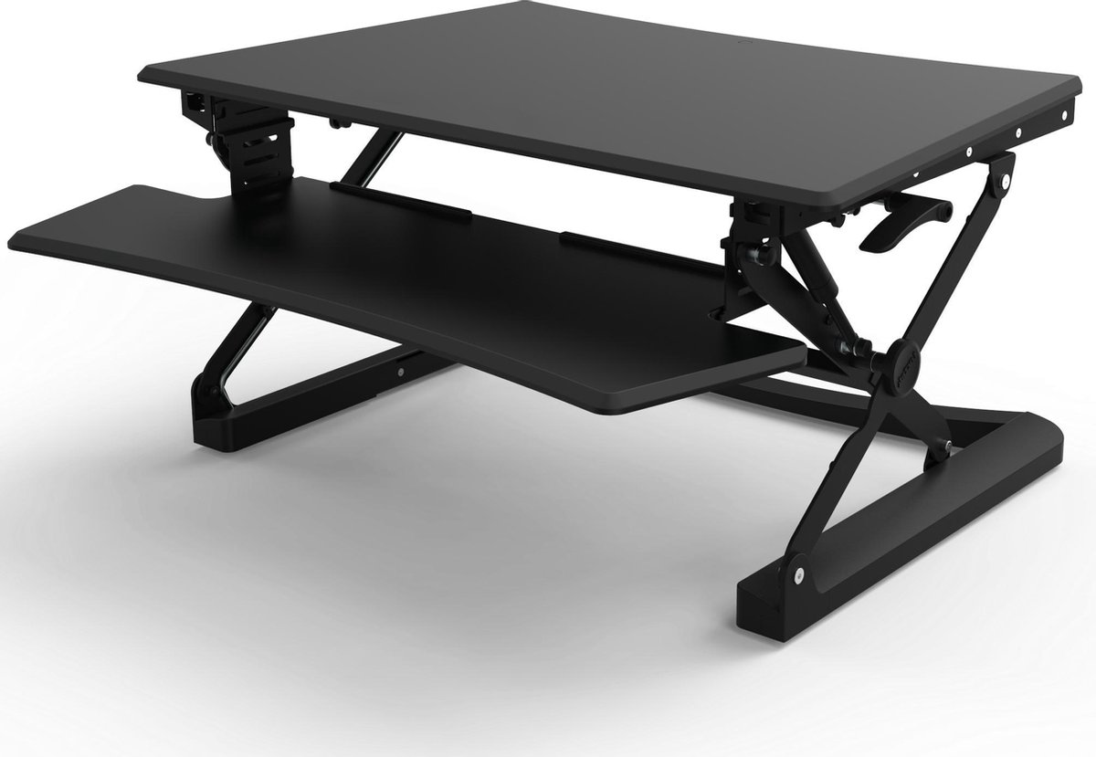 Updesk - Stabureau - Bureau verhoger - XL - Handmatig - Zwart | bol.com