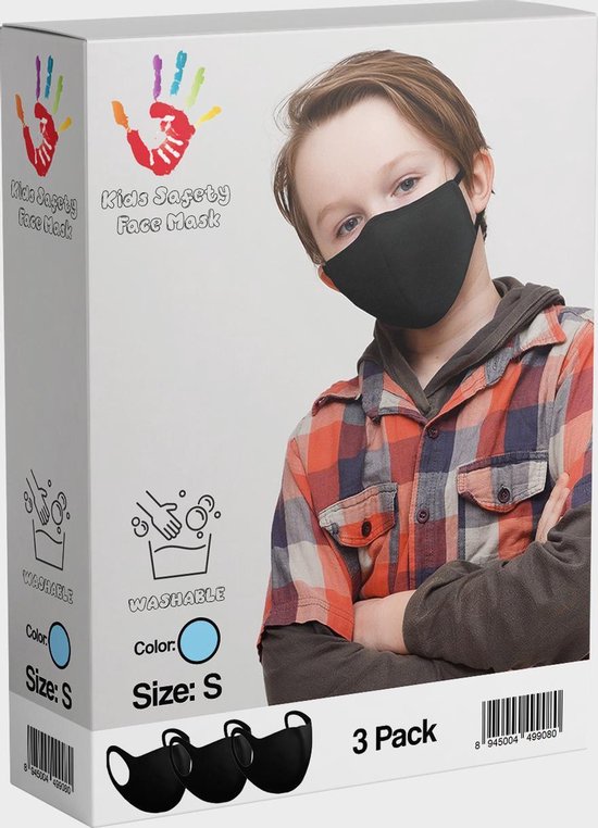Kids Safety Mask Wasbaar Gezichtsmasker | Blauw | 3 Pack ...