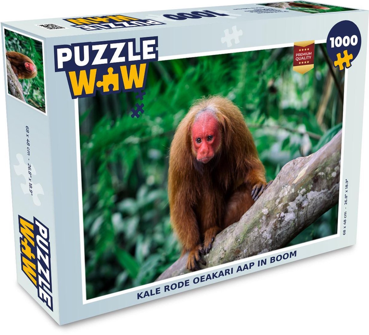 Puzzle Oeakari 1000 pièces - Singe oeakari rouge chauve dans l'arbre ...