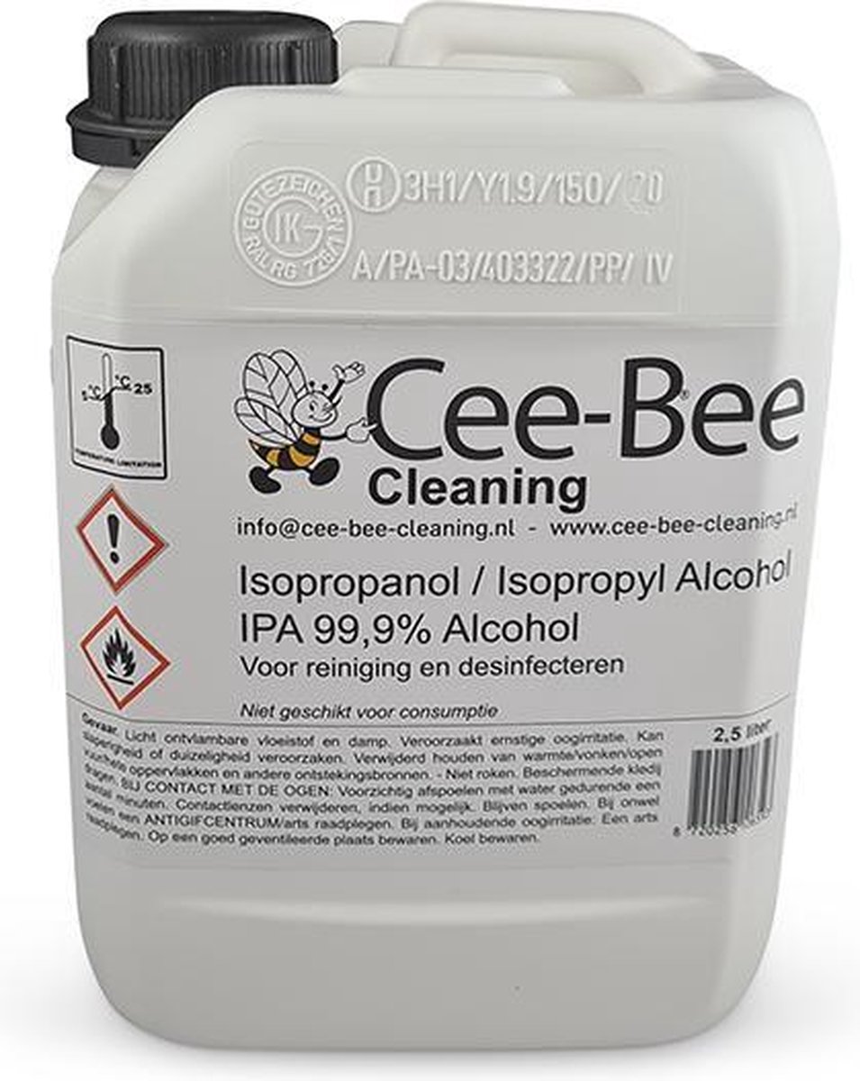 Cee-Bee Isopropanol | Isopropyl | IPA 99.9% Alcohol | 2,5 liter | bol.com